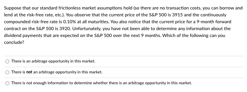 Solved Suppose that our standard frictionless market | Chegg.com