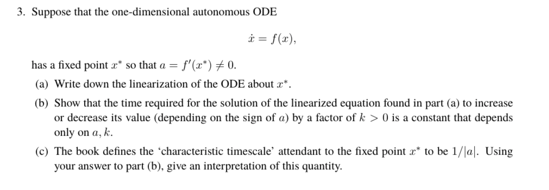 Solved 3. Suppose that the one-dimensional autonomous ODE i | Chegg.com