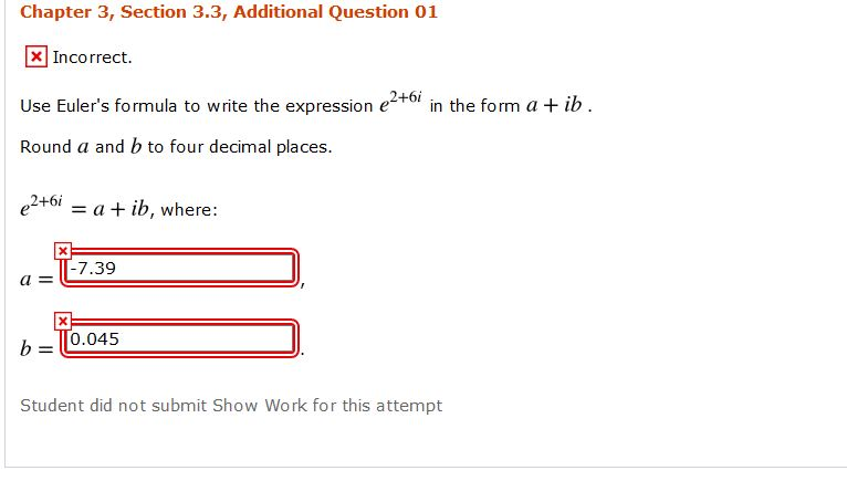 Solved Chapter 3, Section 3.3, Additional Question 01 X | Chegg.com