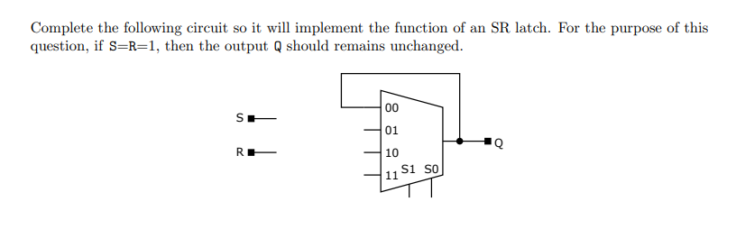 Solved Complete the following circuit so it will implement | Chegg.com