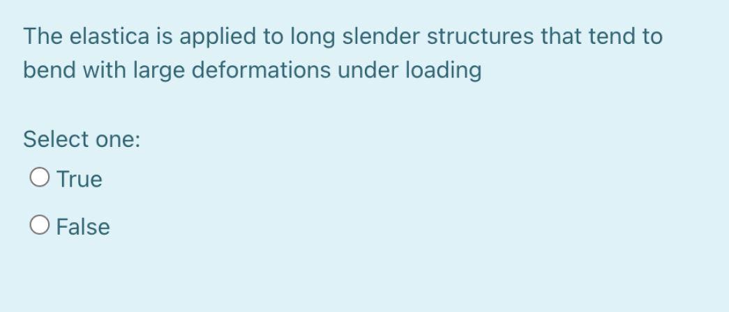 Solved The elastica is applied to long slender structures | Chegg.com