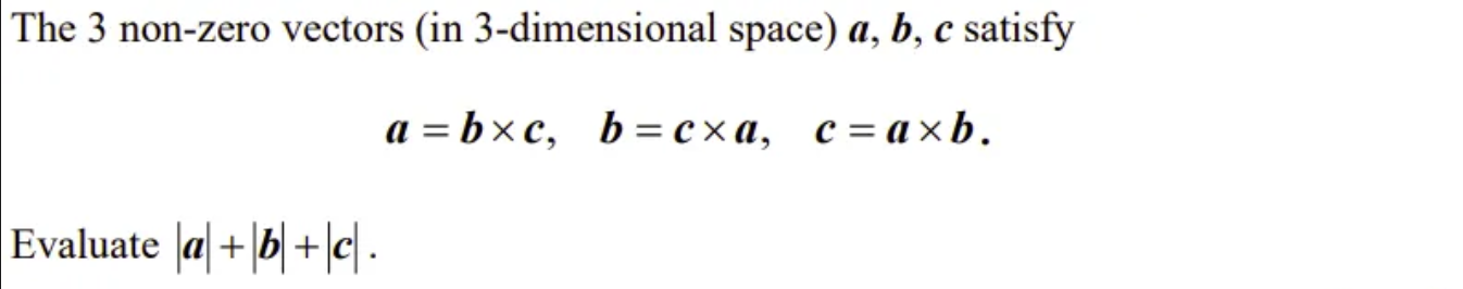 Solved The 3 ﻿non-zero vectors (in 3-dimensional | Chegg.com
