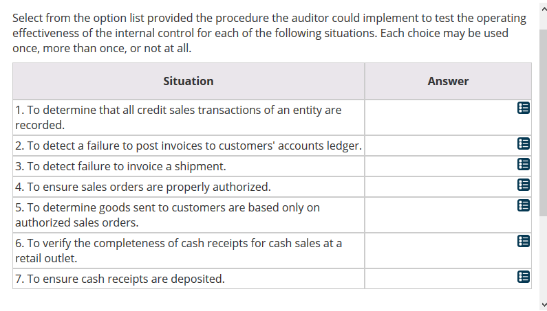 Solved Select from the option list provided the procedure | Chegg.com
