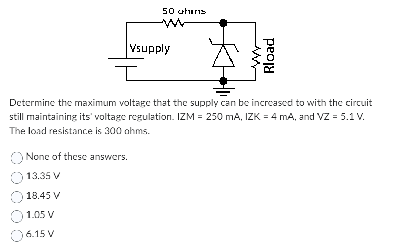 Solved Determine the maximum voltage that the supply can be | Chegg.com