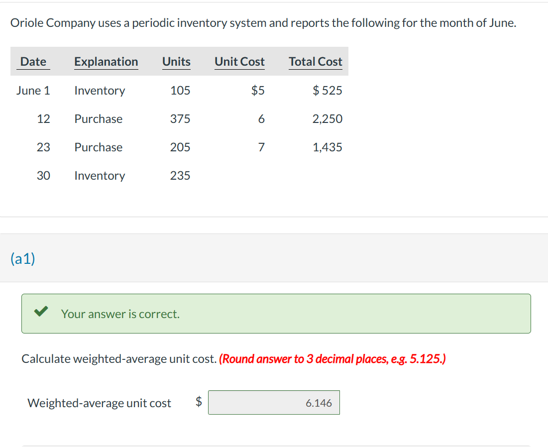 Solved Oriole Company uses a periodic inventory system and | Chegg.com