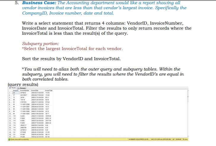 Solved 5. Business Case: The Accounting department would | Chegg.com
