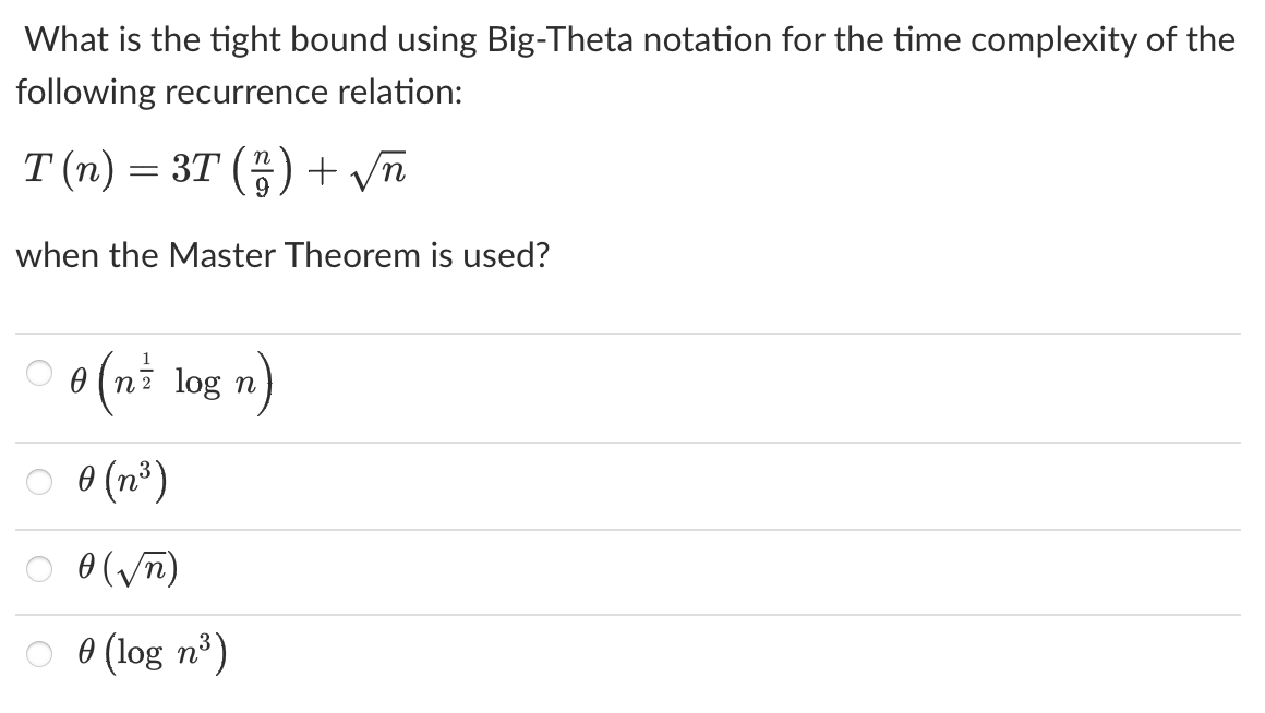 Solved What Is The Tight Bound Using Big Theta Notation For