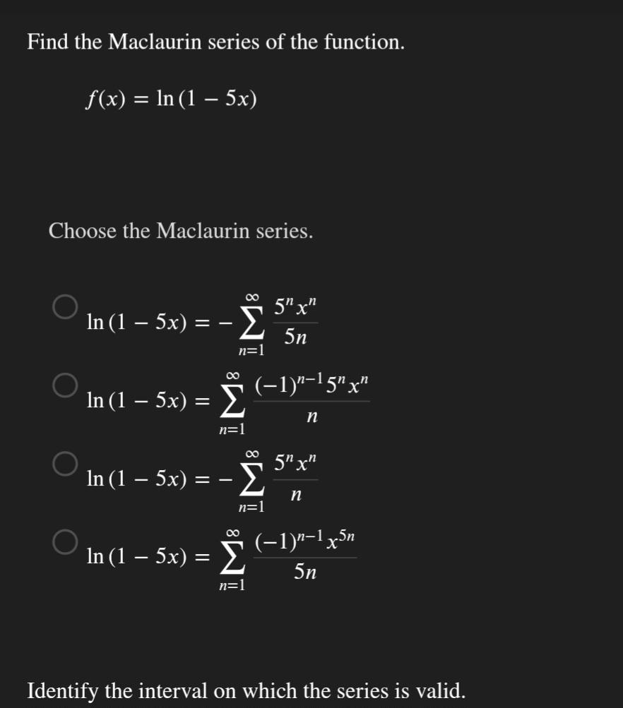 Solved Find the Maclaurin series of the function. | Chegg.com