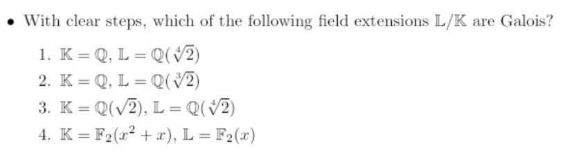Solved - With clear steps, which of the following field | Chegg.com