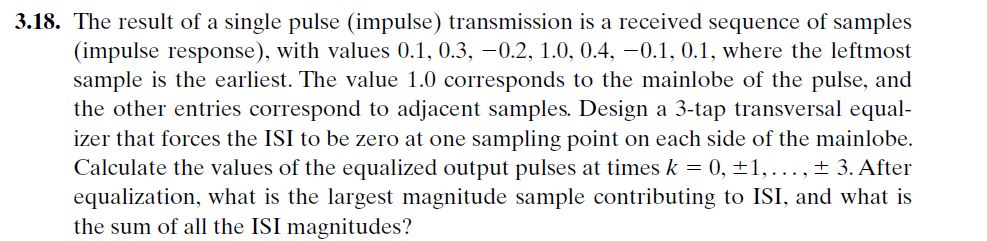 Solved 3.18. The result of a single pulse (impulse) | Chegg.com