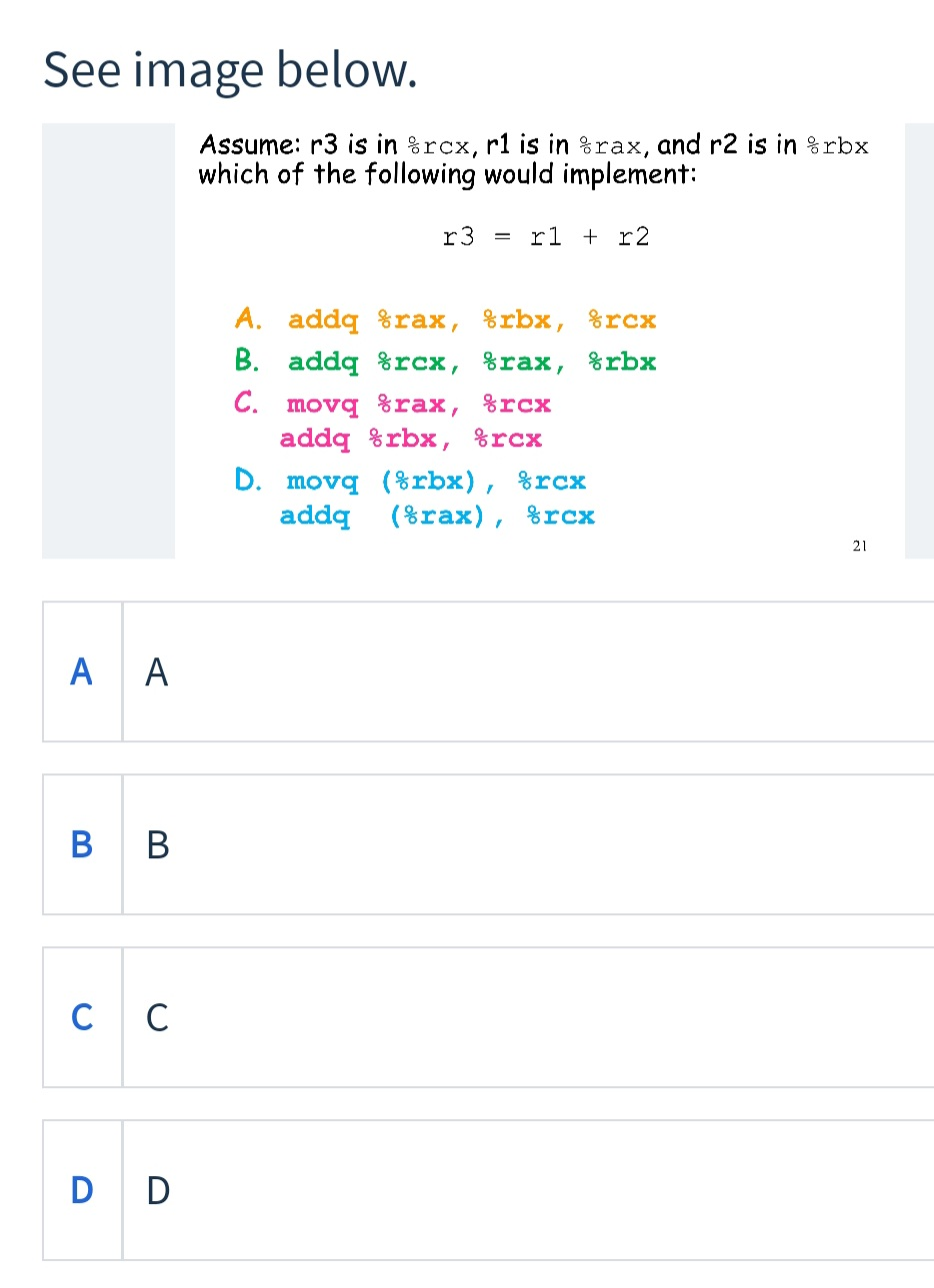 Solved See image below. Assume: r3 is in rcx, r1 is in rax, | Chegg.com