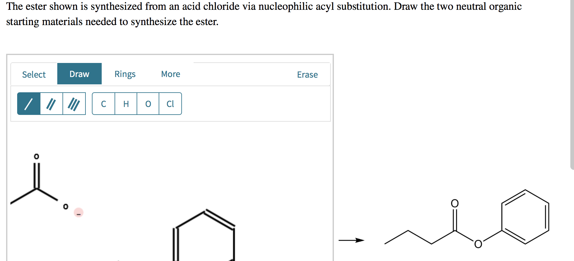 The ester shown is synthesized from an acid chloride | Chegg.com