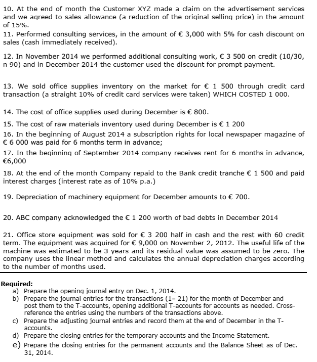 Solved The Accounting Cycle - Problem Set ABC Company Ltd. | Chegg.com