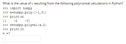 Solved What is the value of v resulting from the following | Chegg.com