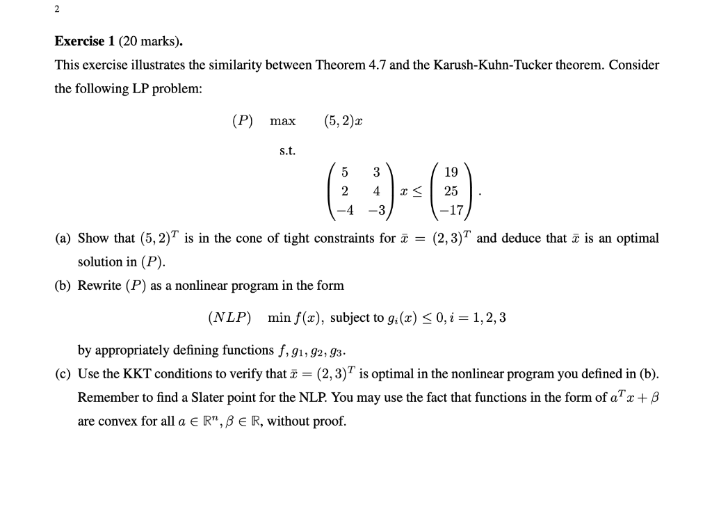 Exercise 1 (20 marks). This exercise illustrates the | Chegg.com