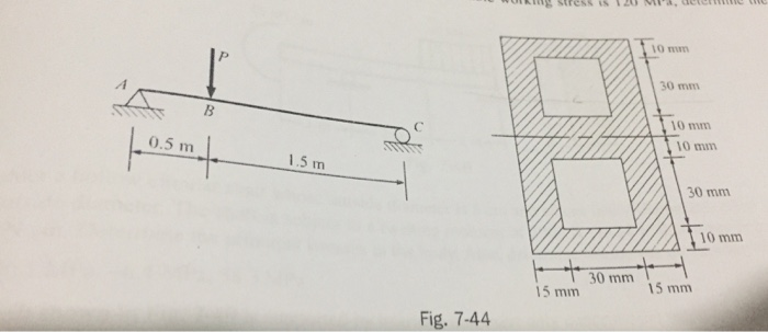 Solved 7.30. The simply supported beam AC shown in Fig. 7-44 | Chegg.com