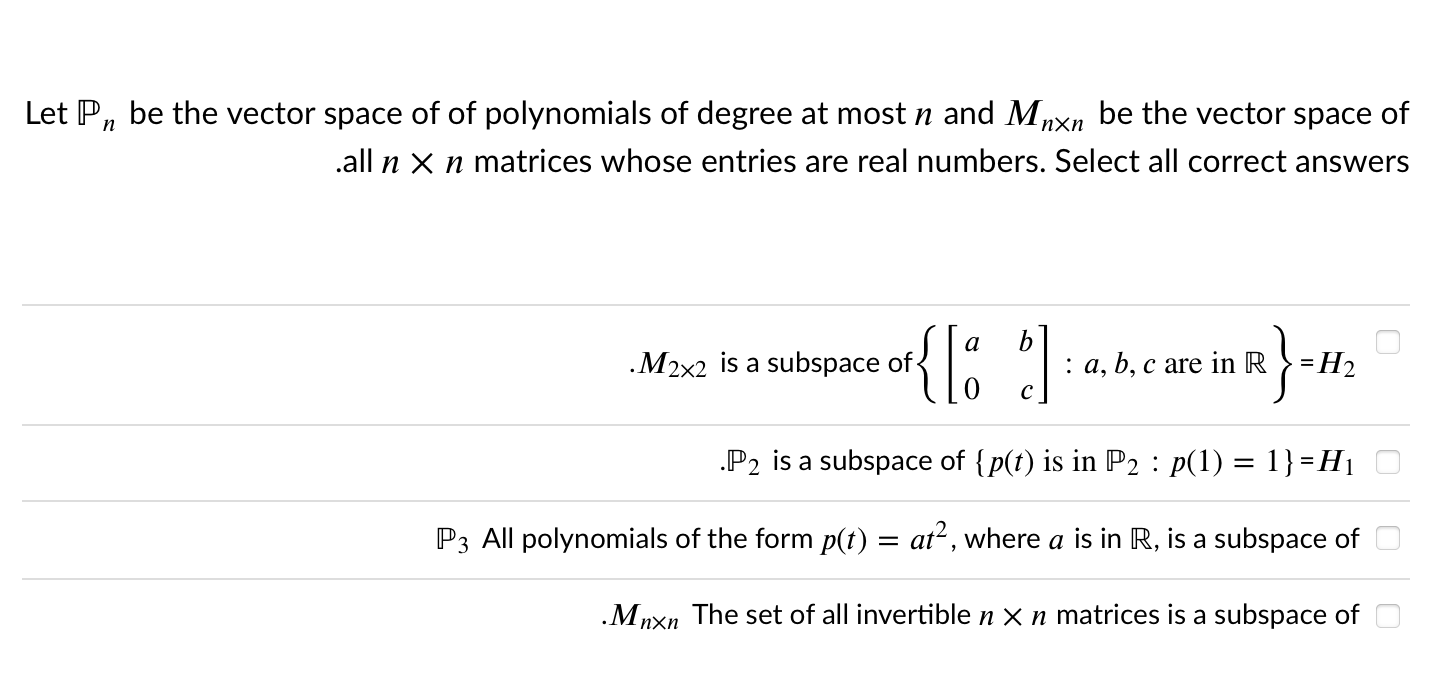 Solved Let Pn be the vector space of of polynomials of | Chegg.com