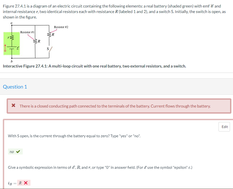 Solved Figure 27.4.1 is a diagram of an electric circuit | Chegg.com