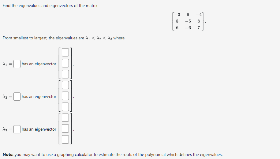 Solved Find the eigenvalues and eigenvectors of the | Chegg.com