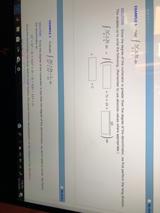 Solved My Not EXAMPLE 1 Find 7x' +3x dx. SOLUTION Since the | Chegg.com