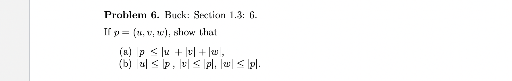 Solved Problem 6. Buck: Section 1.3: 6. If p= (u, v, w), | Chegg.com