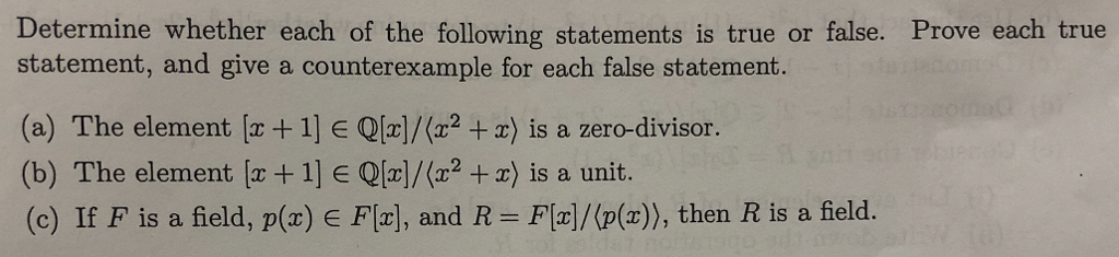 Solved Determine whether each of the following statements is | Chegg.com