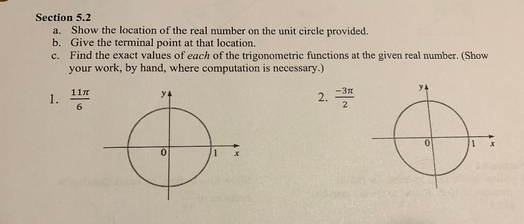Solved Section 5.2 a. Show the location of the real number | Chegg.com