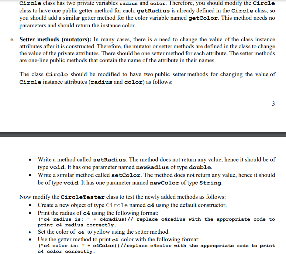 Solved Circle class has two private variables radius and | Chegg.com