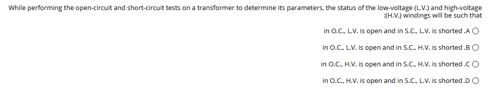 Solved While performing the open-circuit and short-circuit | Chegg.com