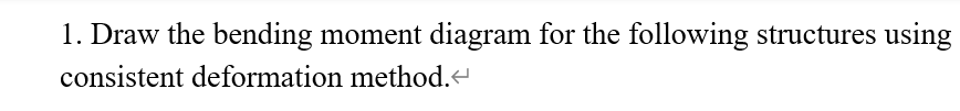 Solved 1. Draw the bending moment diagram for the following | Chegg.com
