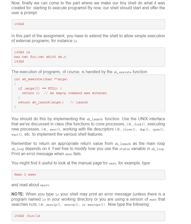 We will build shell in the following parts: 1) | Chegg.com