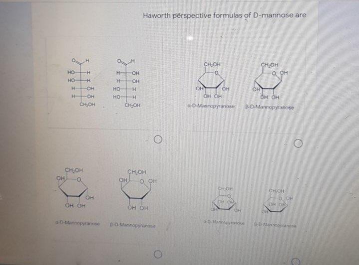 Solved Haworth perspective formulas of D-mannose are H CHOH | Chegg.com