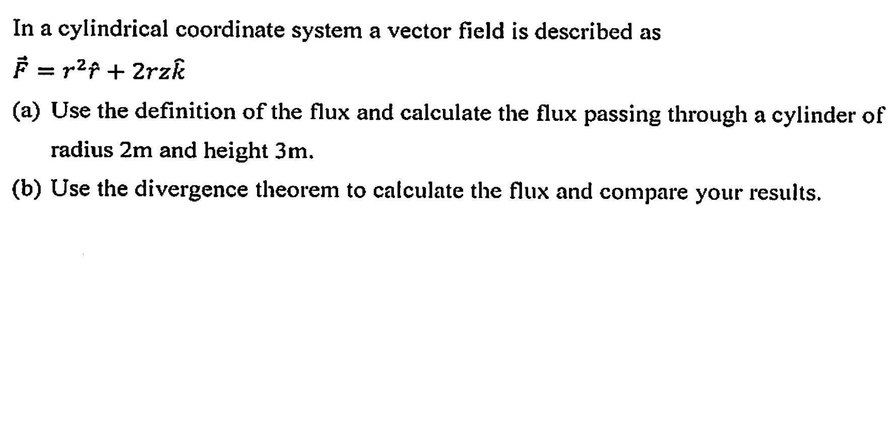 Solved In a cylindrical coordinate system a vector field is | Chegg.com