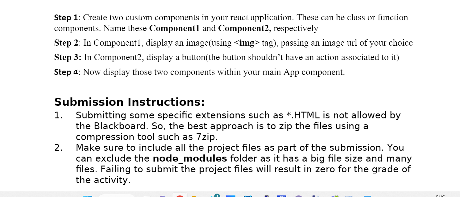 Solved Step 1 Create Two Custom Components In Your React 