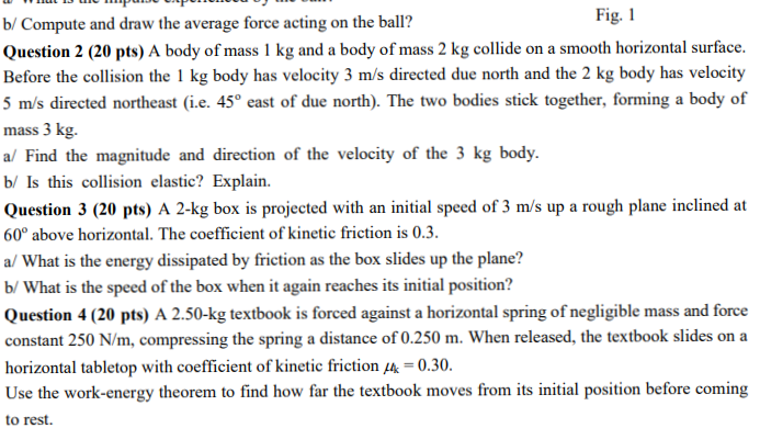 Solved b/ Compute and draw the average force acting on the | Chegg.com