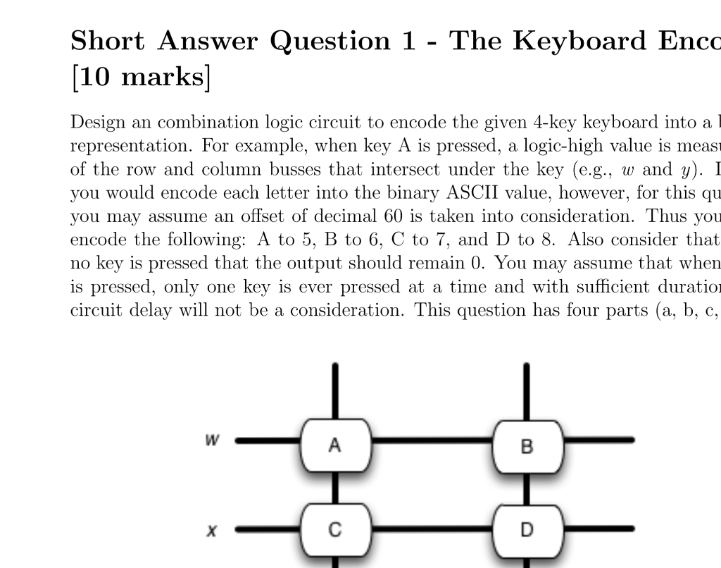 Short Answer Question 1 - The Keyboard Enco [10 | Chegg.com