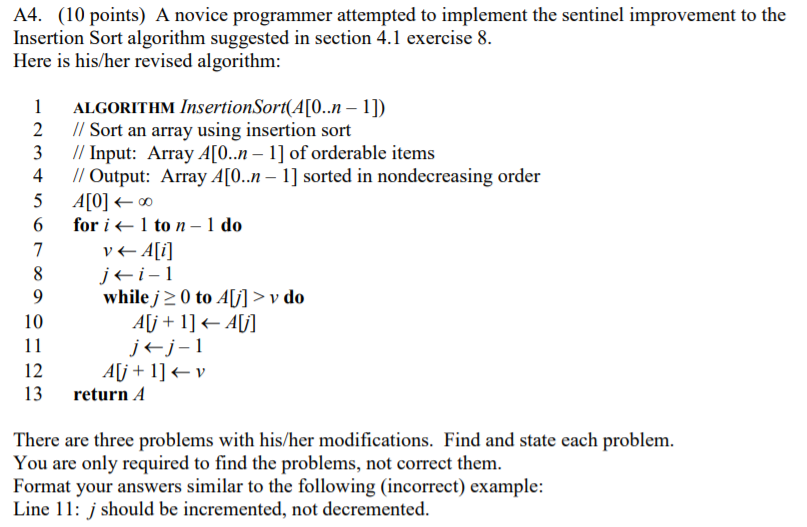 Solved A4. (10 points) A novice programmer attempted to | Chegg.com