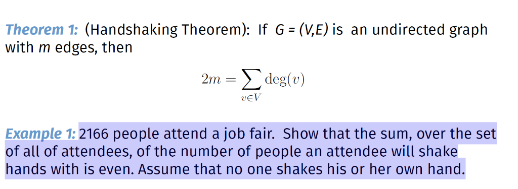 Solved Theorem 1: (Handshaking Theorem): If G-(VE) is an | Chegg.com