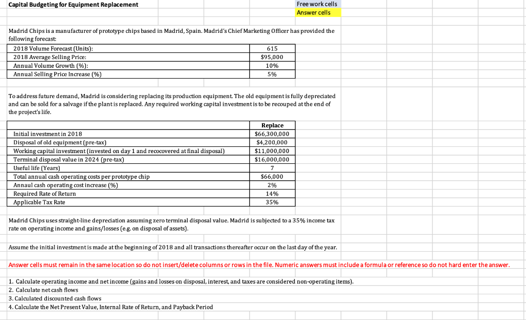 Solved Capital Budgeting for Equipment Replacement Free work | Chegg.com