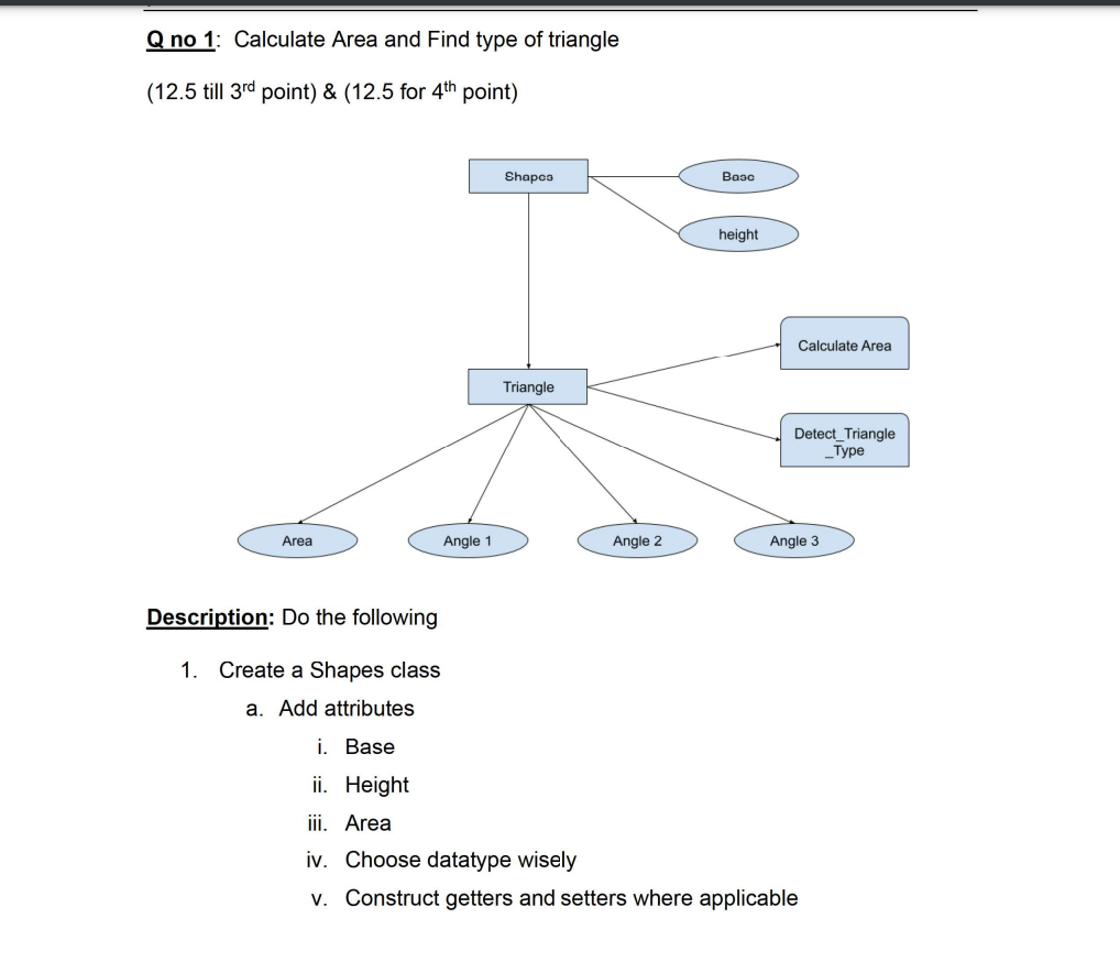 Solved Q no 1: Calculate Area and Find type of triangle | Chegg.com