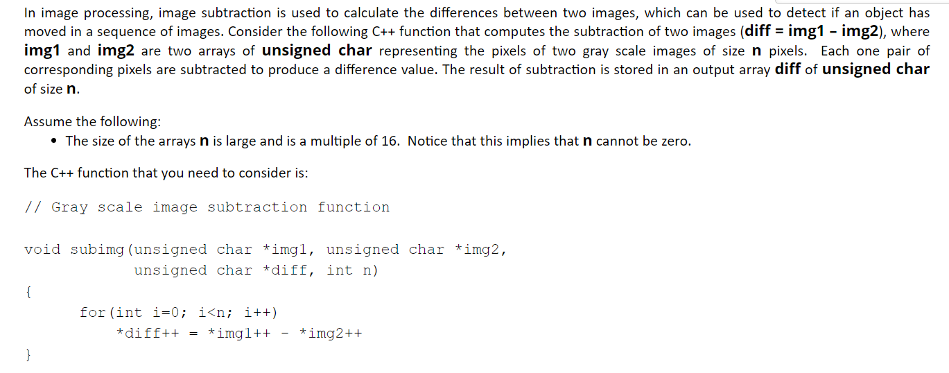 Solved In image processing, image subtraction is used to | Chegg.com