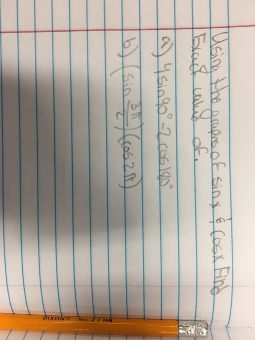 Solved Using the graphs of sin x epsilon cos x Find exact | Chegg.com