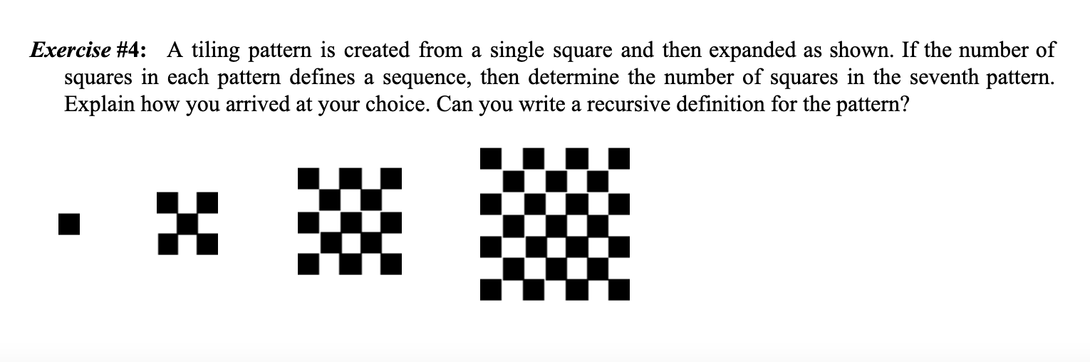 Solved Exercise #4: A tiling pattern is created from a | Chegg.com