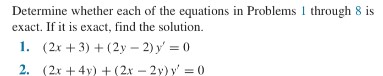 Solved Determine whether each of the equations in Problems 1 | Chegg.com