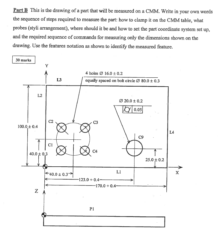 Part B This is the drawing of a part that will be | Chegg.com