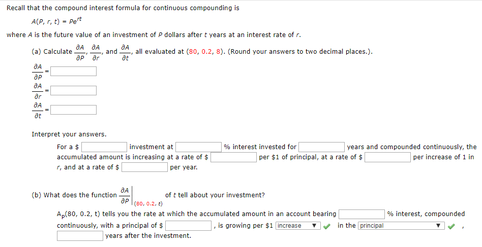 Solved Recall that the compound interest formula for | Chegg.com