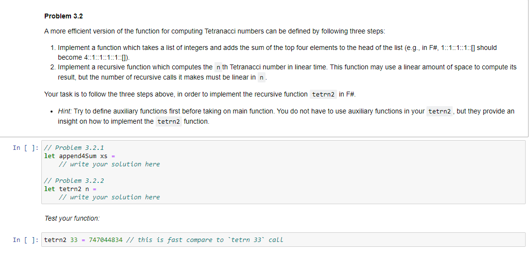 Solved Problem 3.2 A more efficient version of the function | Chegg.com