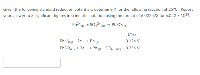 Solved Calculate Ecell for the following electrochemical | Chegg.com