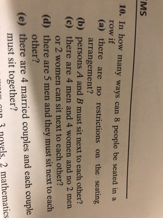 Solved 1. How many different linear arrangements are there | Chegg.com