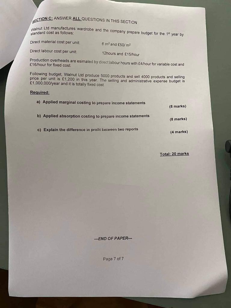 Solved 5E CTION C: ANSWER ALL QUESTIONS IN THIS SECTION | Chegg.com